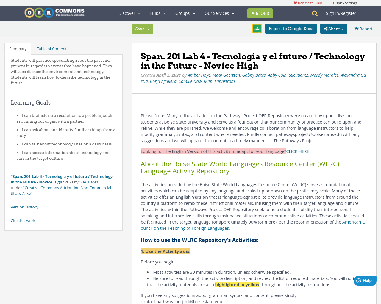 Spanish Level 3, Activity 04: Tecnología y el futuro / Technology in ...