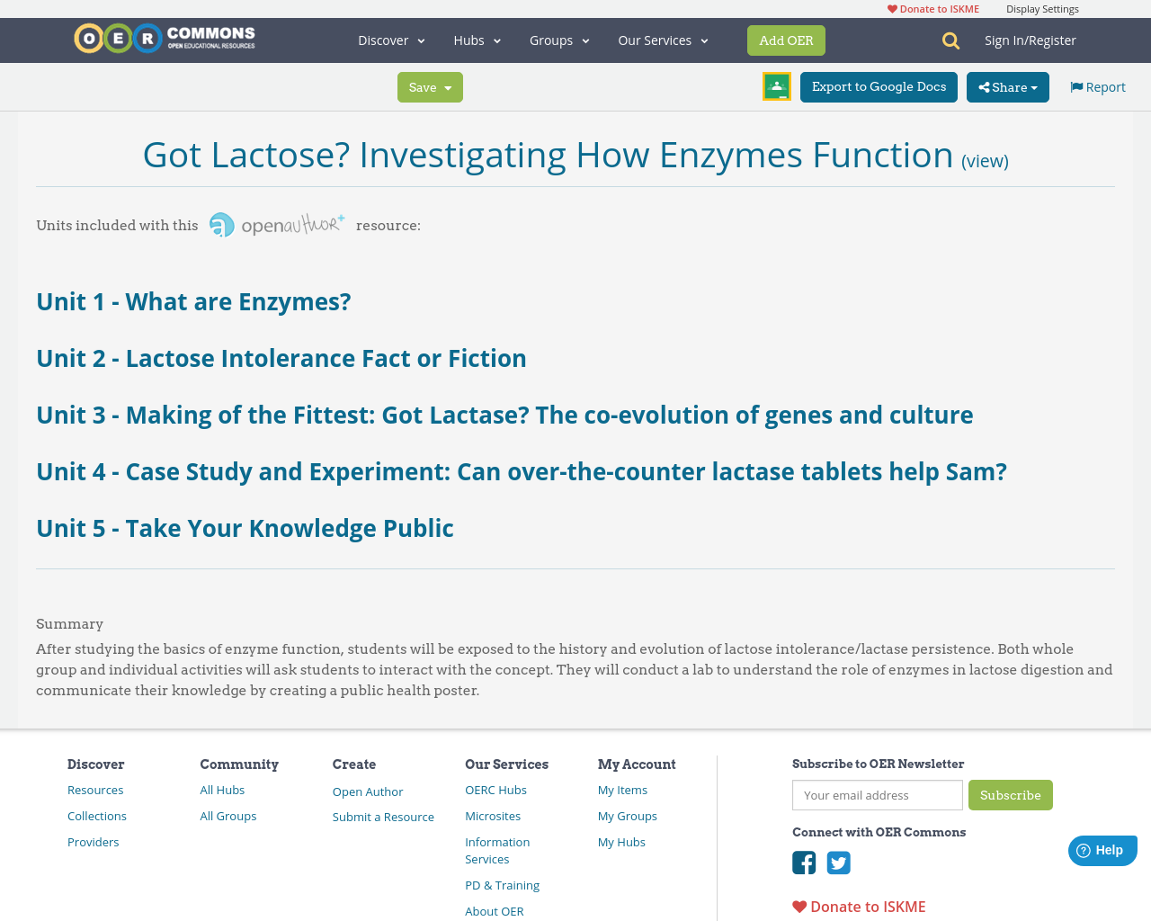 Got Lactose? Investigating How Enzymes Function | OER Commons