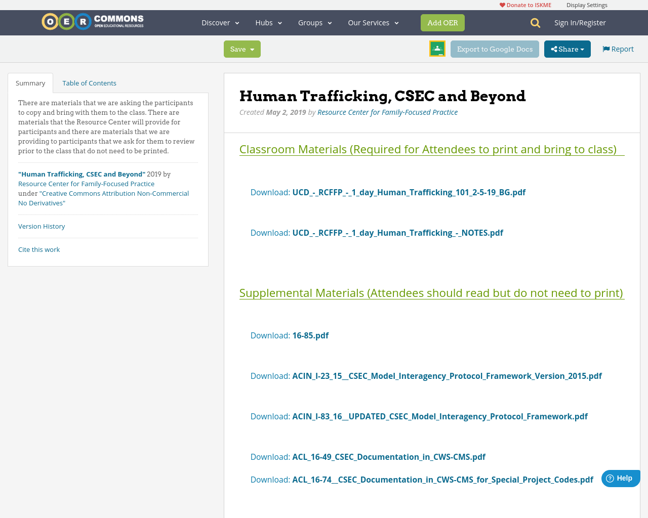 Human Trafficking, CSEC and Beyond | OER Commons
