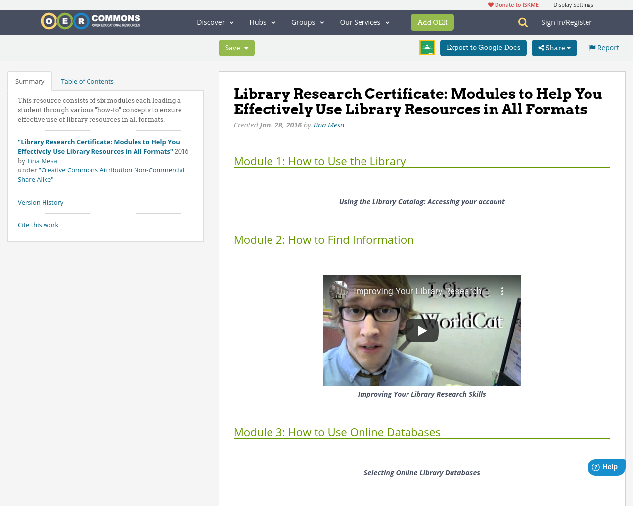 Library Research Certificate: Modules to Help You Effectively Use ...
