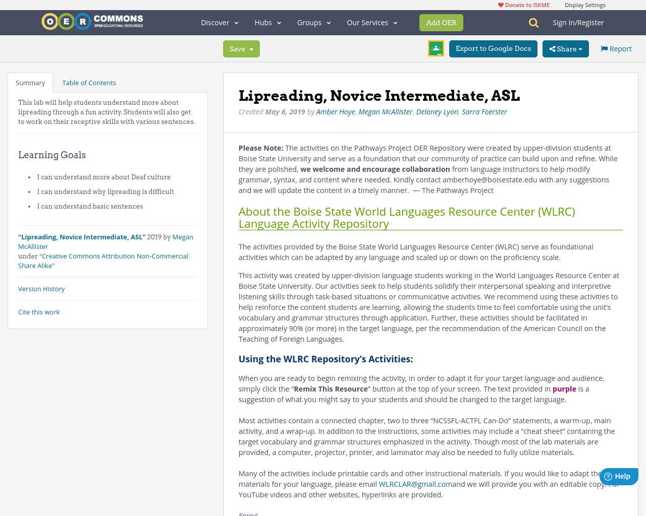Lipreading, Novice Intermediate, ASL | OER Commons