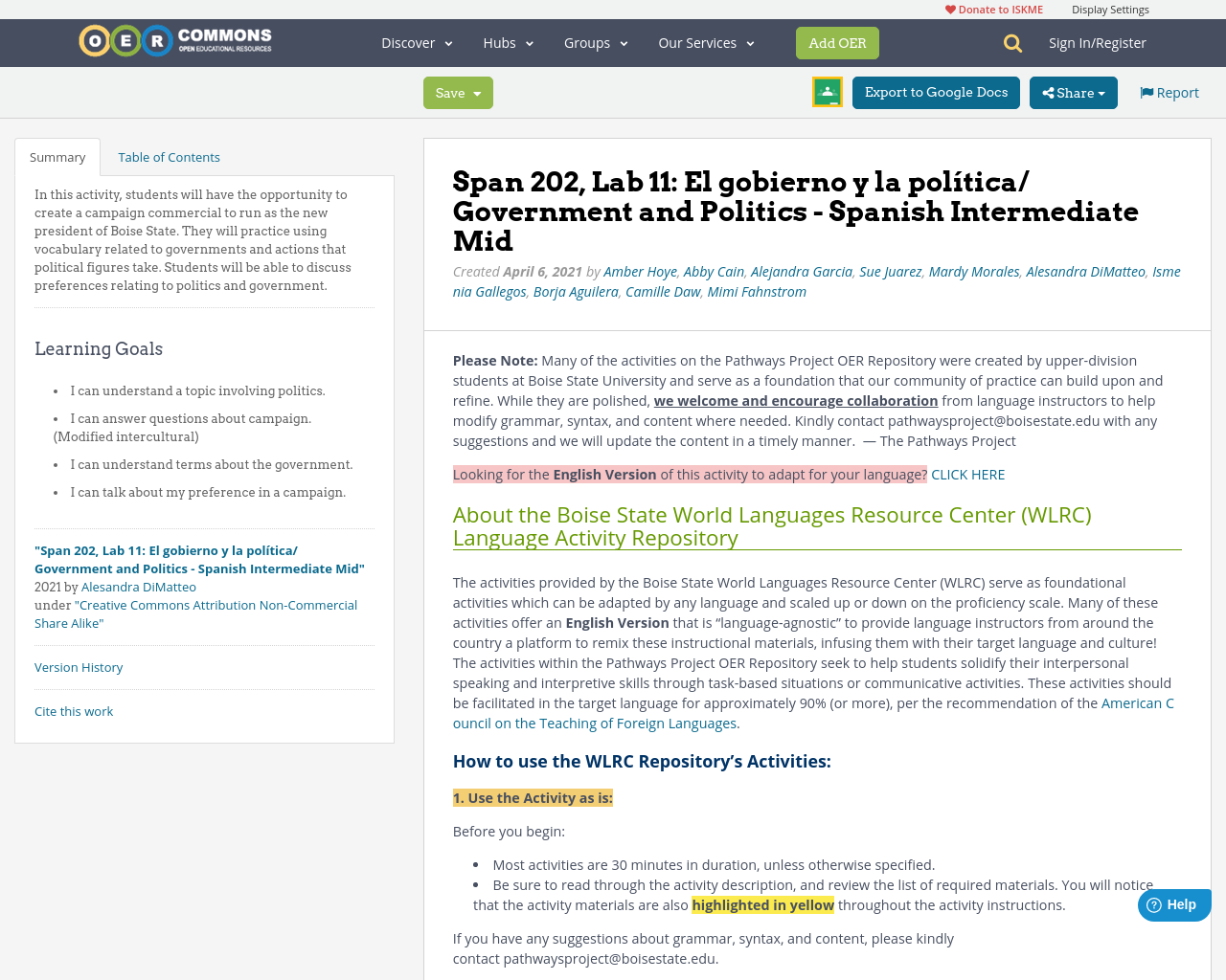 Span 202, Lab 11: El gobierno y la política/ Government and Politics ...