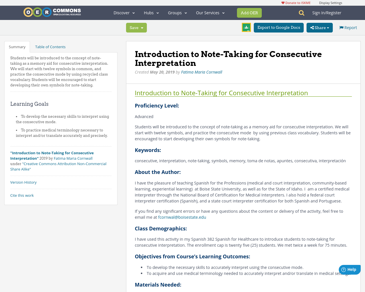 Introduction to Note-Taking for Consecutive Interpretation | OER Commons