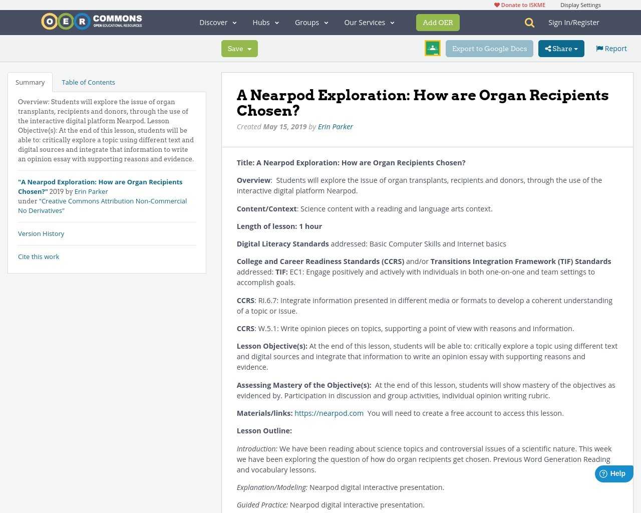 A Nearpod Exploration: How are Organ Recipients Chosen? | OER Commons