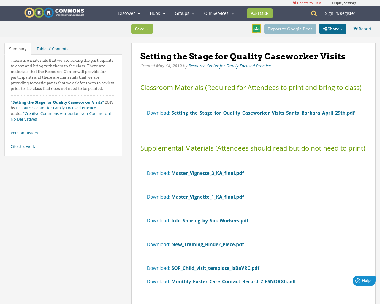 Setting the Stage for Quality Caseworker Visits | OER Commons