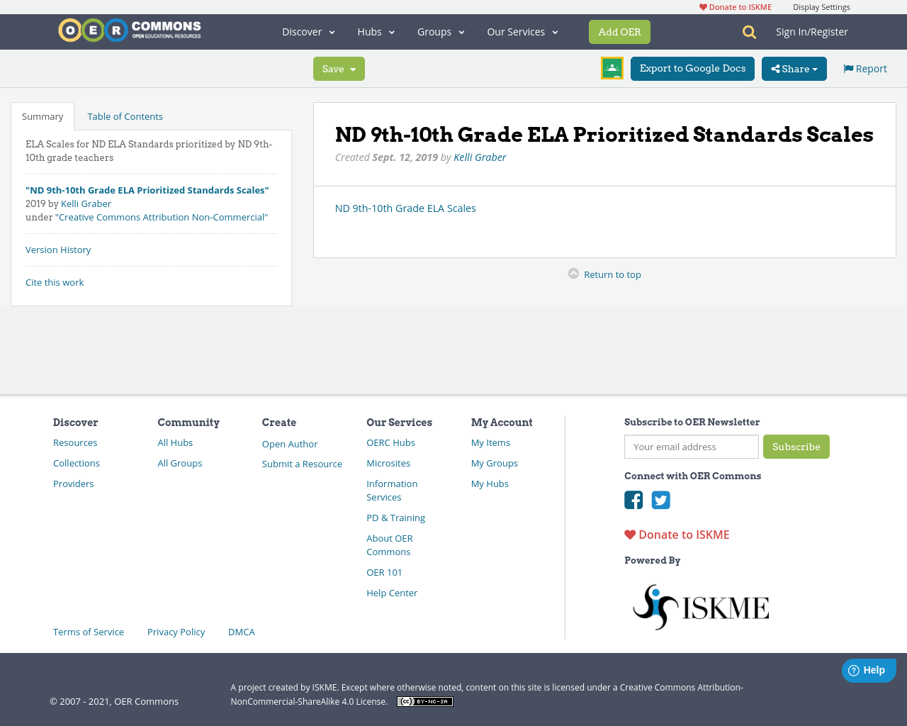 ND 9th-10th Grade ELA Prioritized Standards Scales | OER Commons