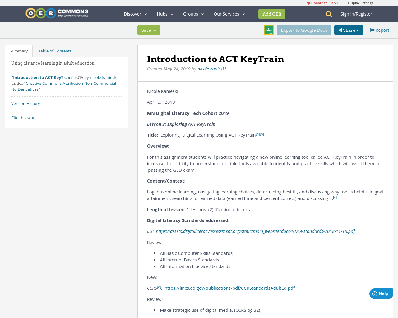 Introduction to ACT KeyTrain | OER Commons