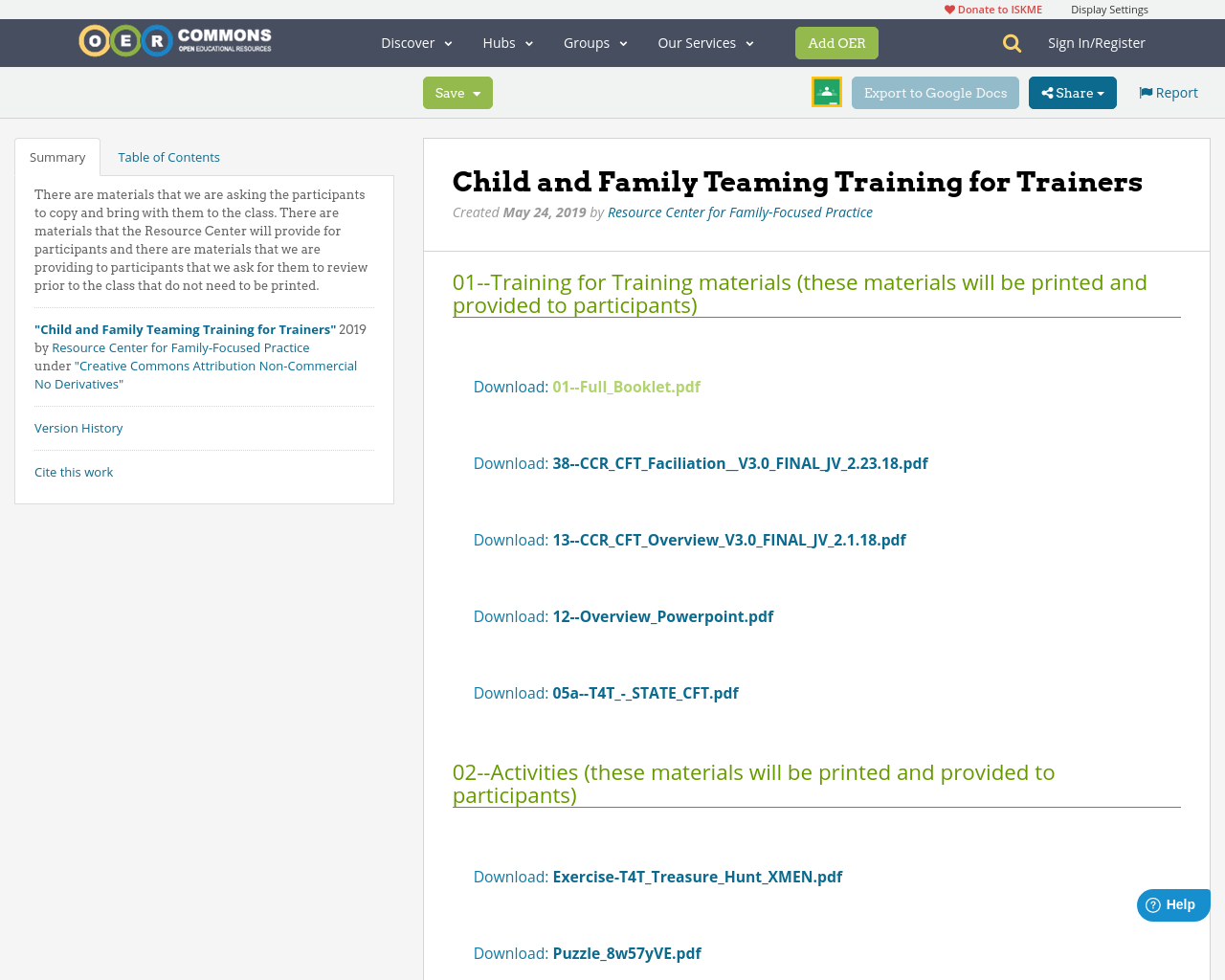 Child and Family Teaming Training for Trainers | OER Commons