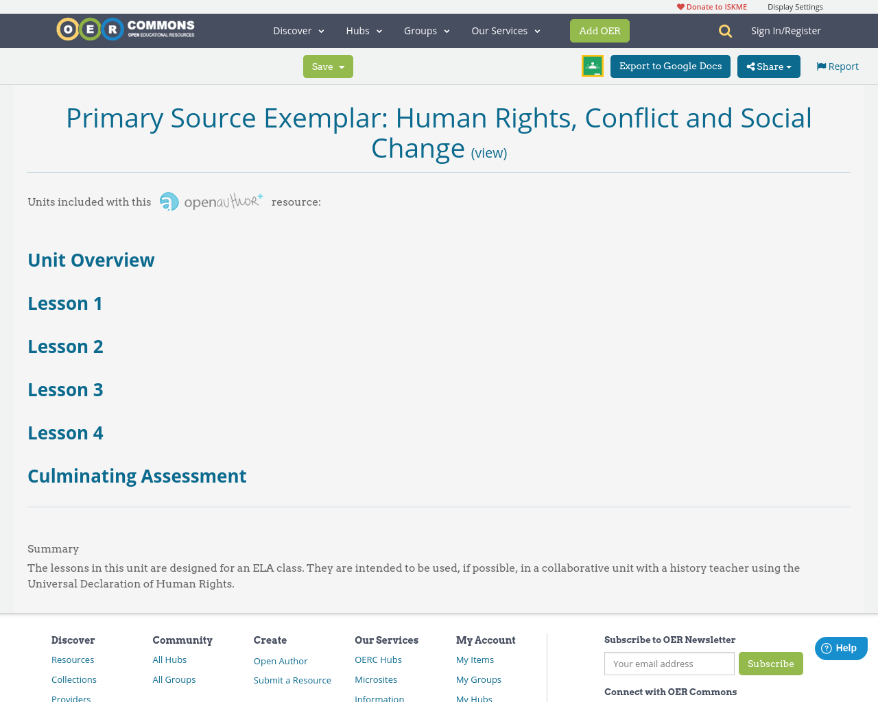 Primary Source Exemplar: Human Rights, Conflict and Social Change | OER ...