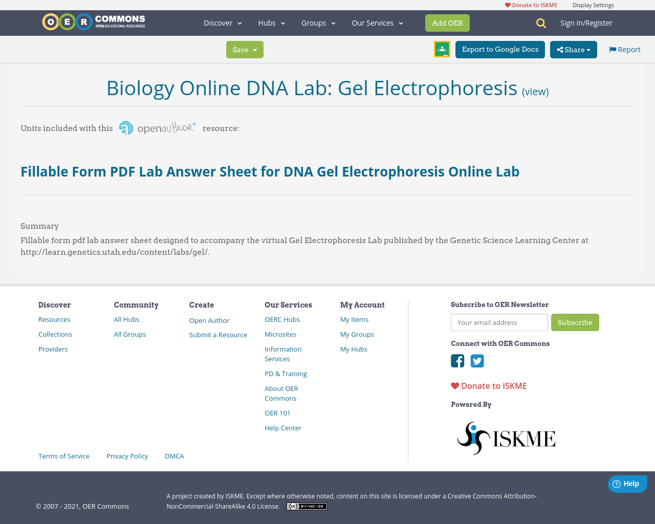 Biology Online DNA Lab: Gel Electrophoresis | OER Commons