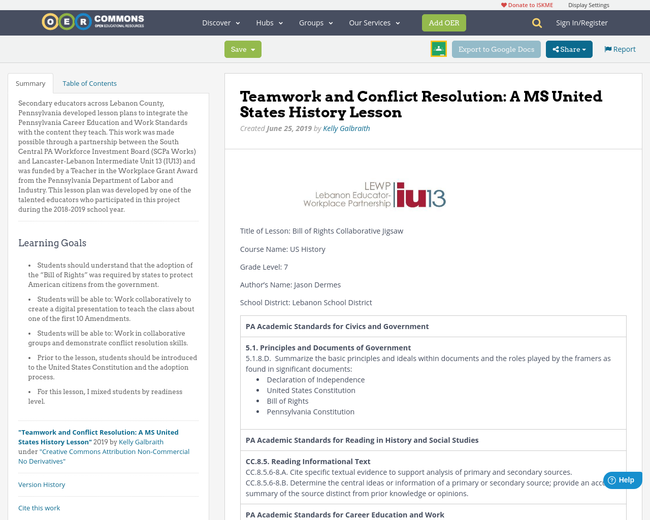 Teamwork and Conflict Resolution: A MS United States History Lesson ...