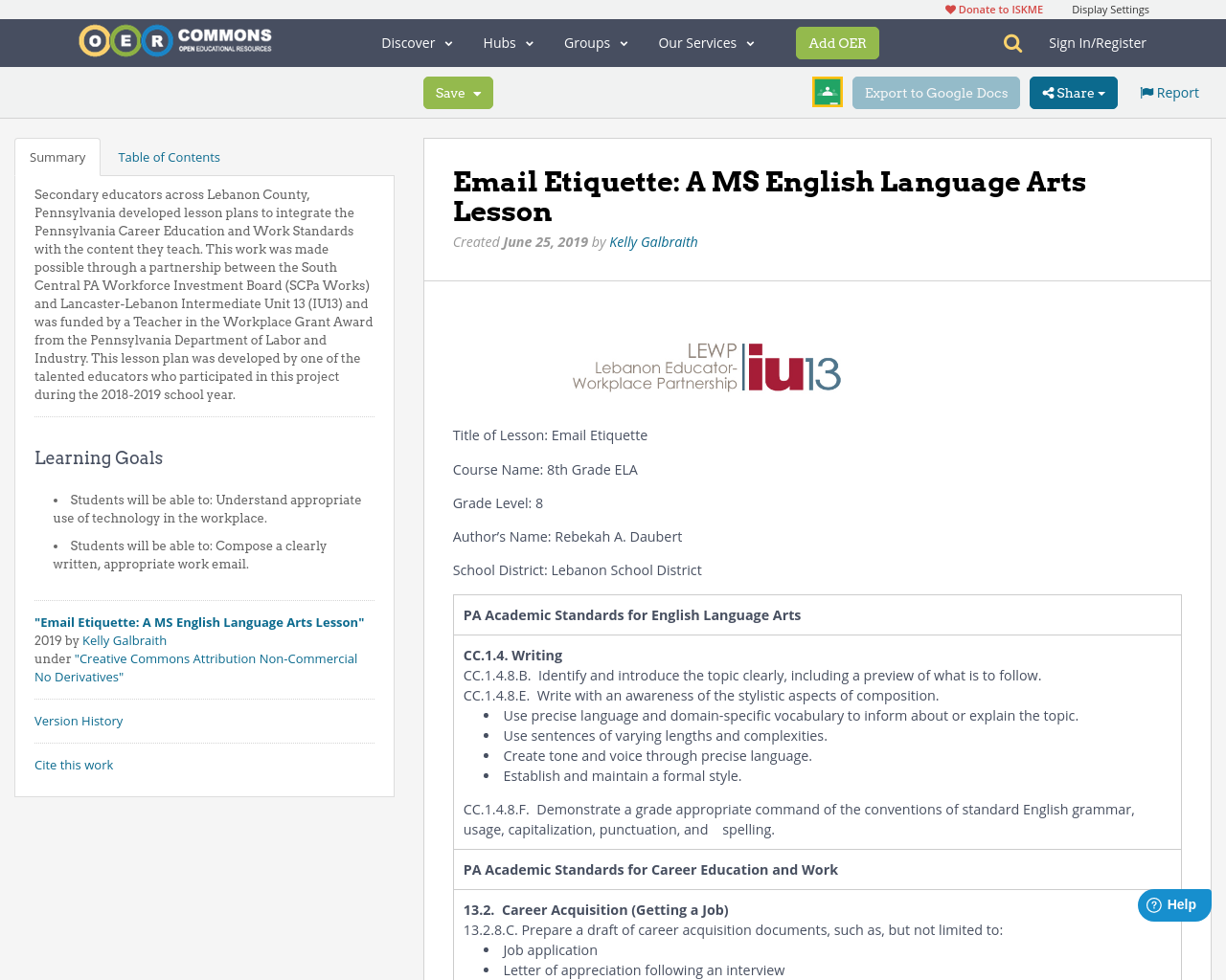 Email Etiquette: A MS English Language Arts Lesson | OER Commons