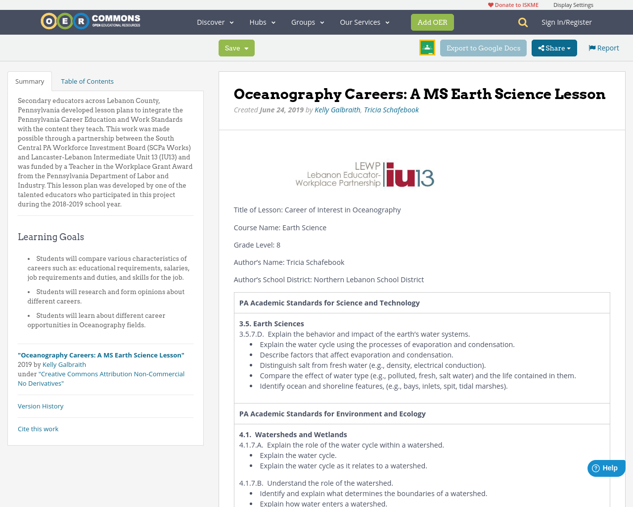 Oceanography Careers: A MS Earth Science Lesson | OER Commons