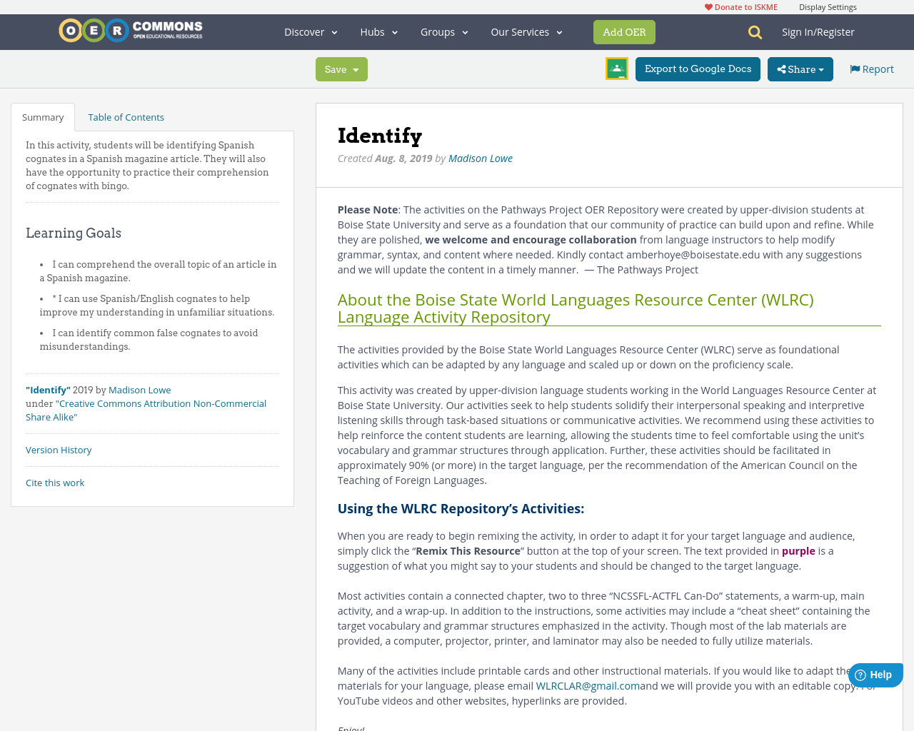 Identify OER Commons