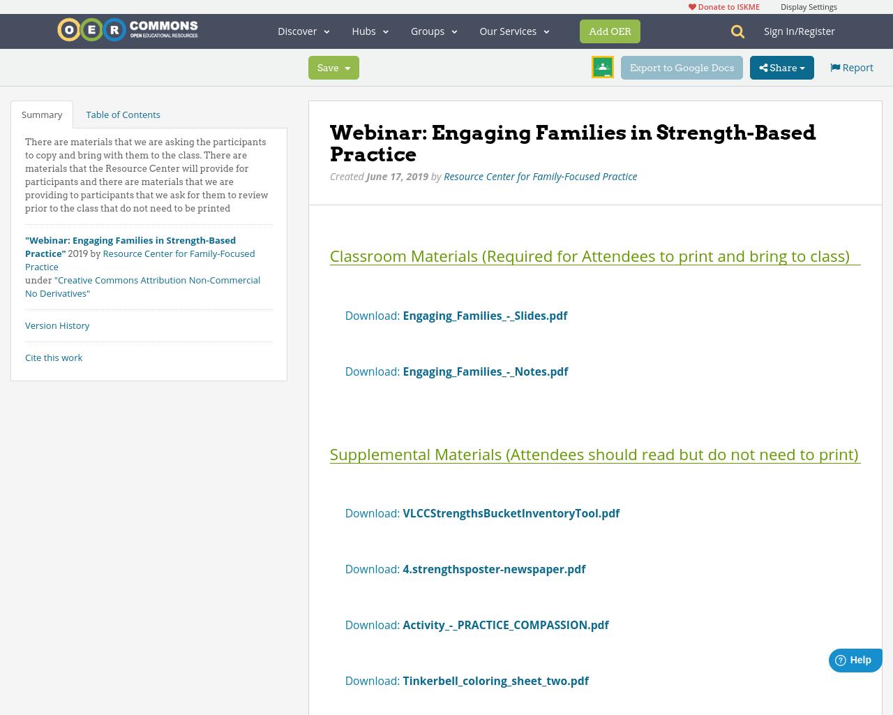Webinar: Engaging Families in Strength-Based Practice | OER Commons