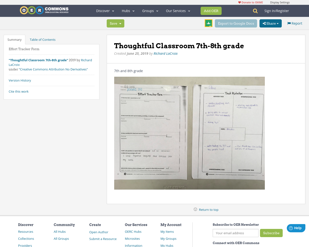 Thoughtful Classroom 7th-8th grade | OER Commons