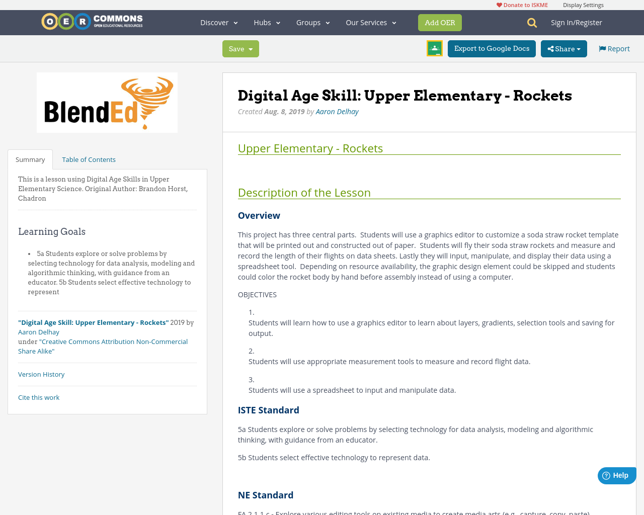 Digital Age Skill: Upper Elementary - Rockets | OER Commons