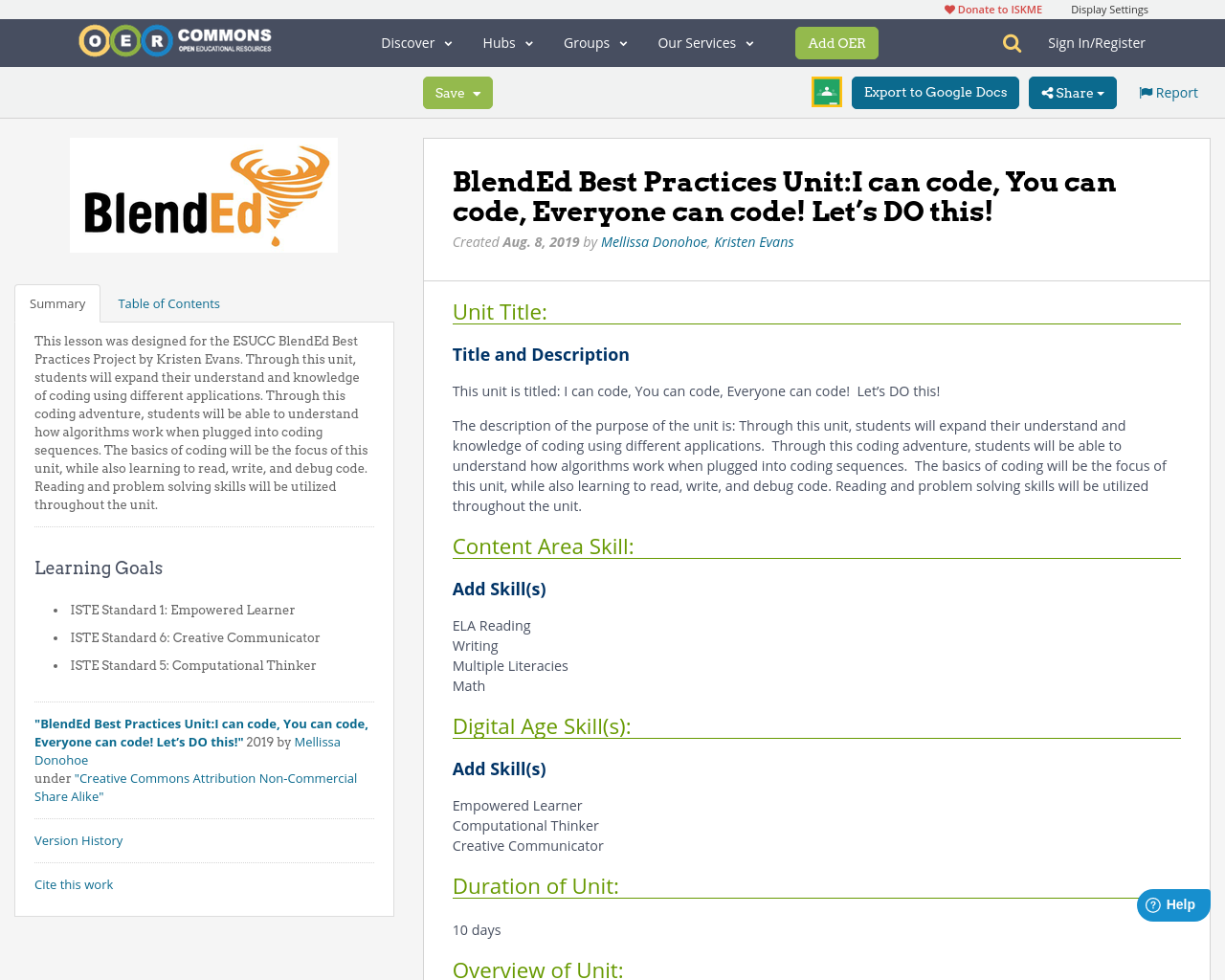 BlendEd Best Practices Unit:I can code, You can code, Everyone can code! Let’s DO this! | OER ...