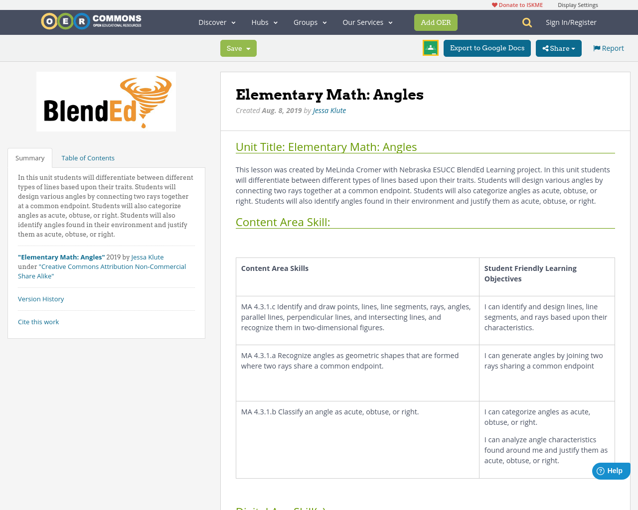 Elementary Math: Angles | OER Commons