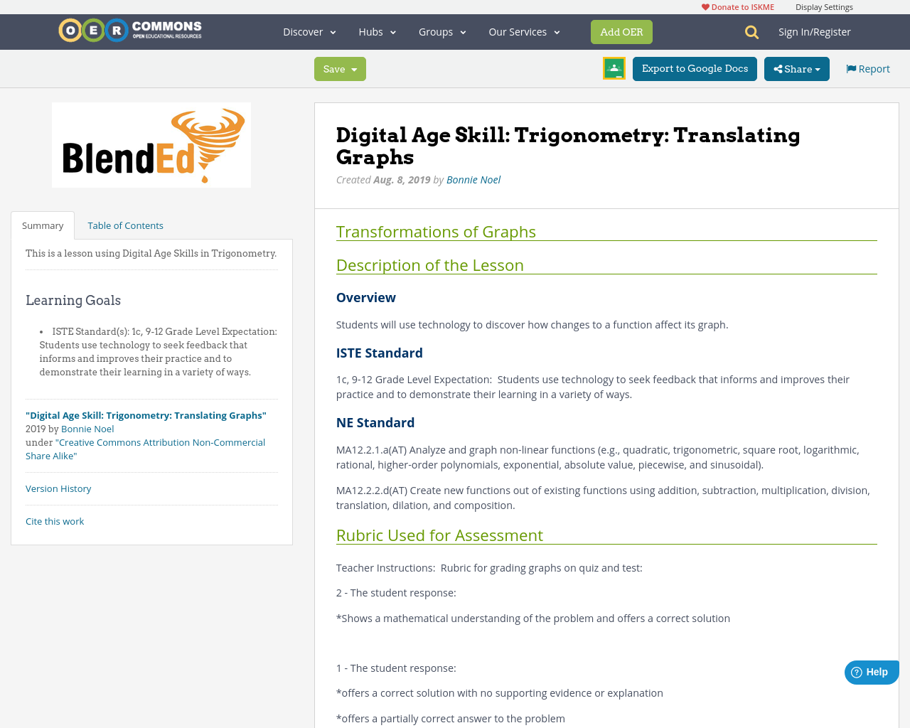 Digital Age Skill: Trigonometry: Translating Graphs | OER Commons