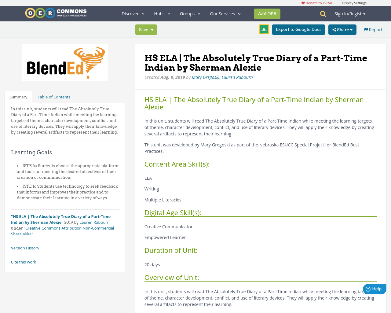 HS ELA | The Absolutely True Diary of a Part-Time Indian by Sherman ...