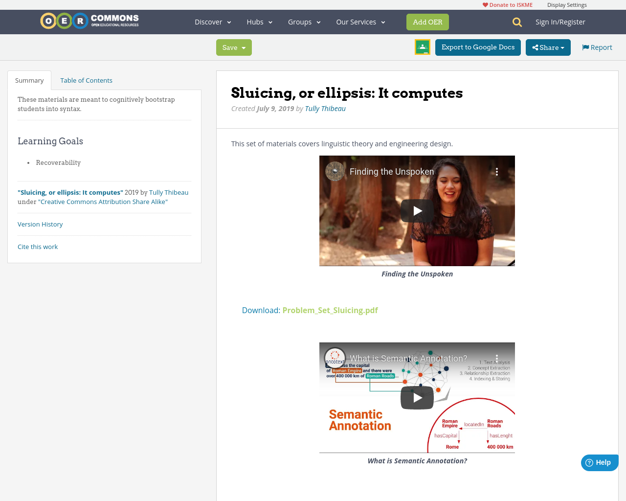 Sluicing, or ellipsis: It computes | OER Commons