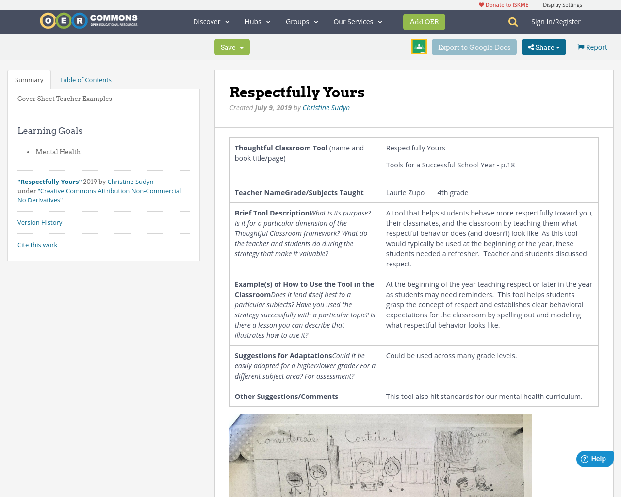 Respectfully Yours | OER Commons