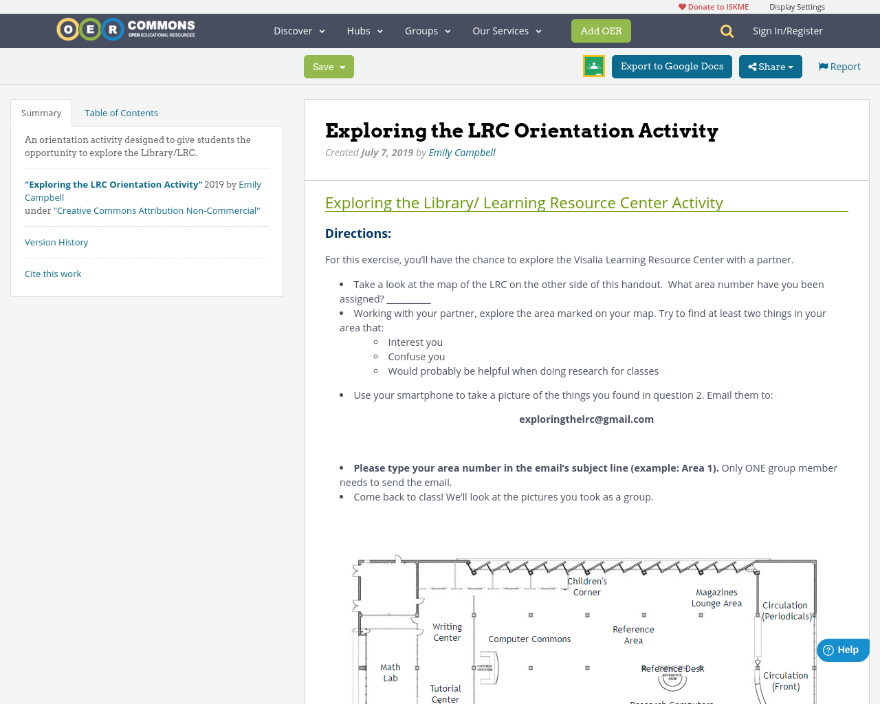Exploring The Lrc Orientation Activity Oer Commons