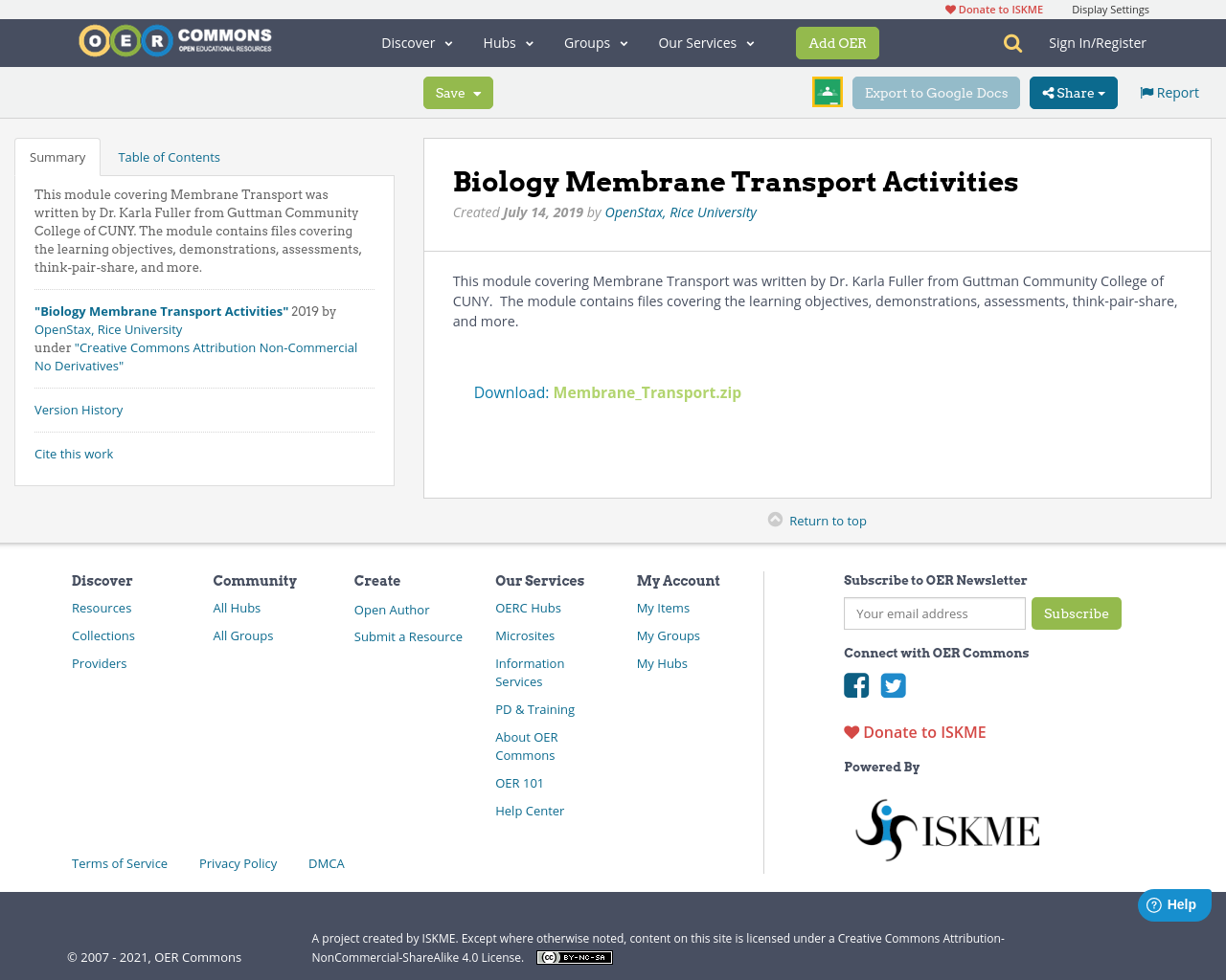 Biology Membrane Transport Activities | OER Commons