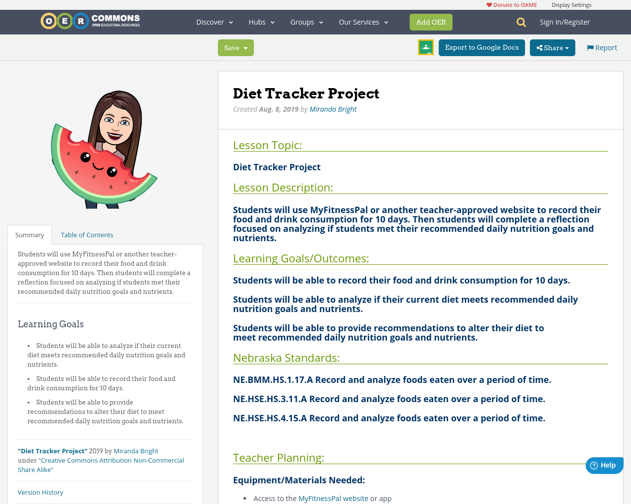 Diet Tracker Project OER Commons diet-tracker-project-oer-commons