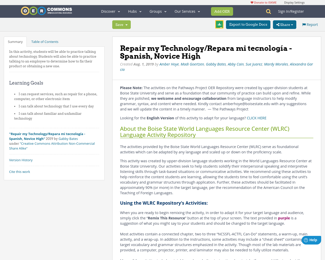 Repair my Technology/Repara mi tecnología - Spanish, Novice High | OER ...