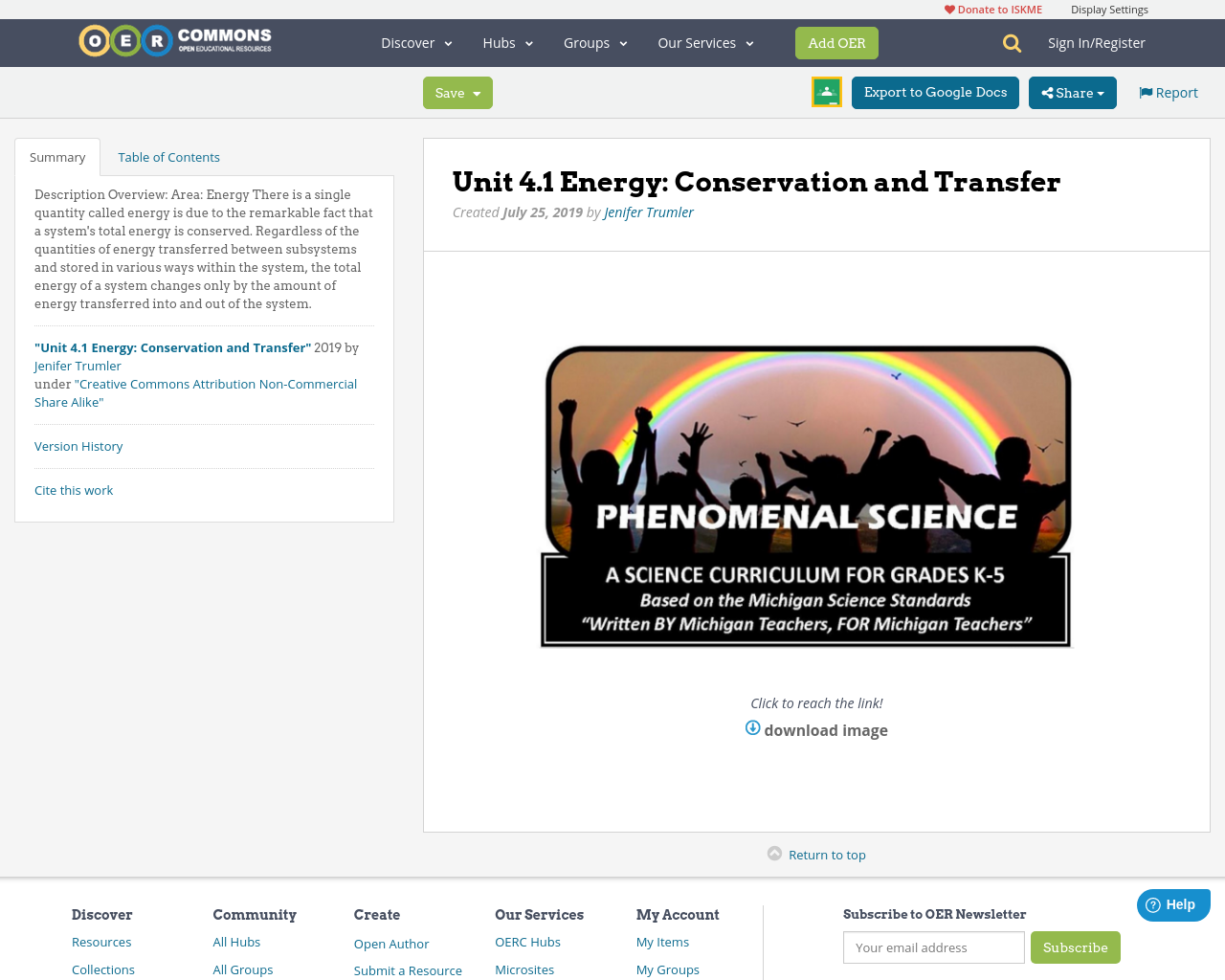 Unit 4.1 Energy: Conservation and Transfer | OER Commons