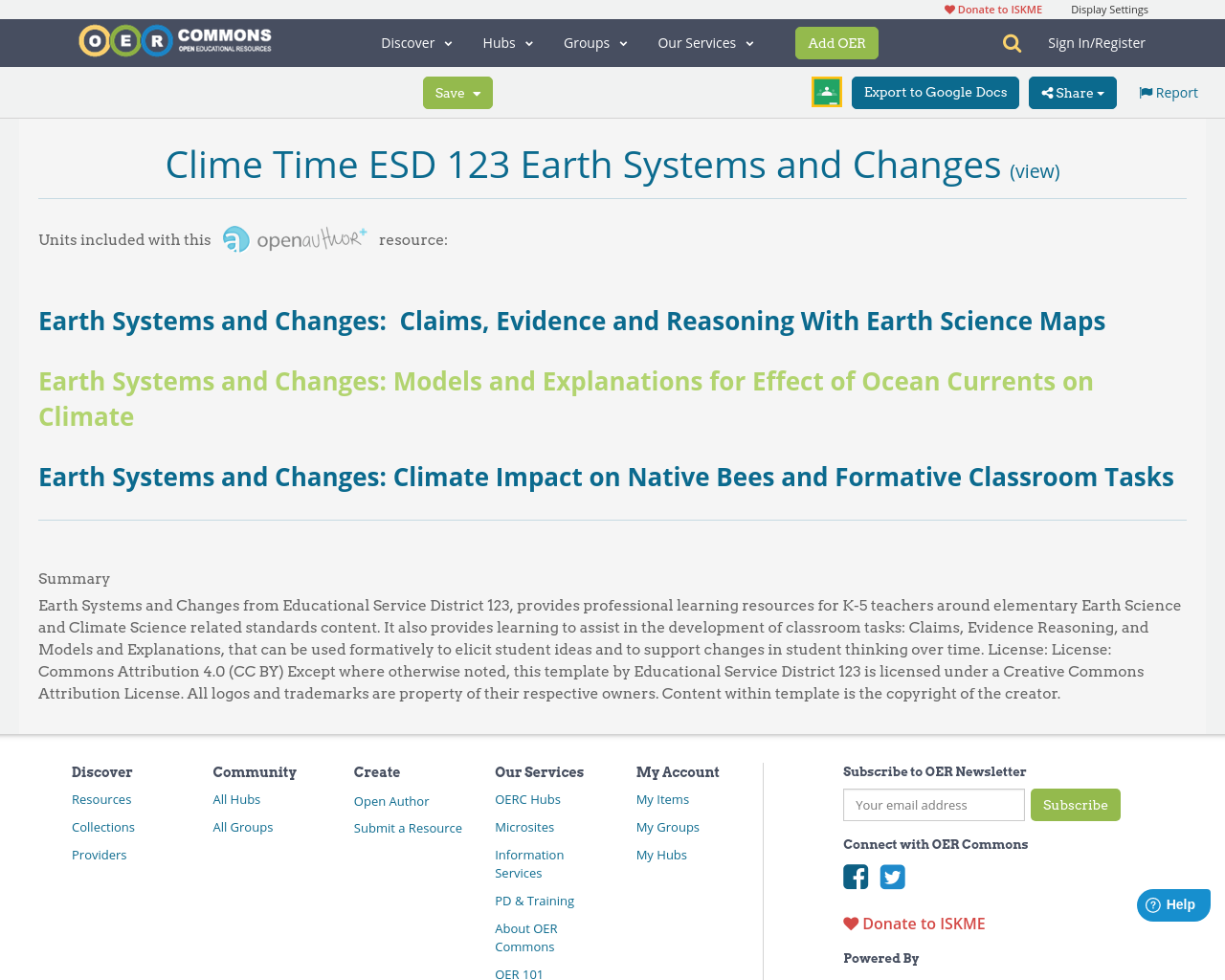 Clime Time ESD 123 Earth Systems and Changes | OER Commons