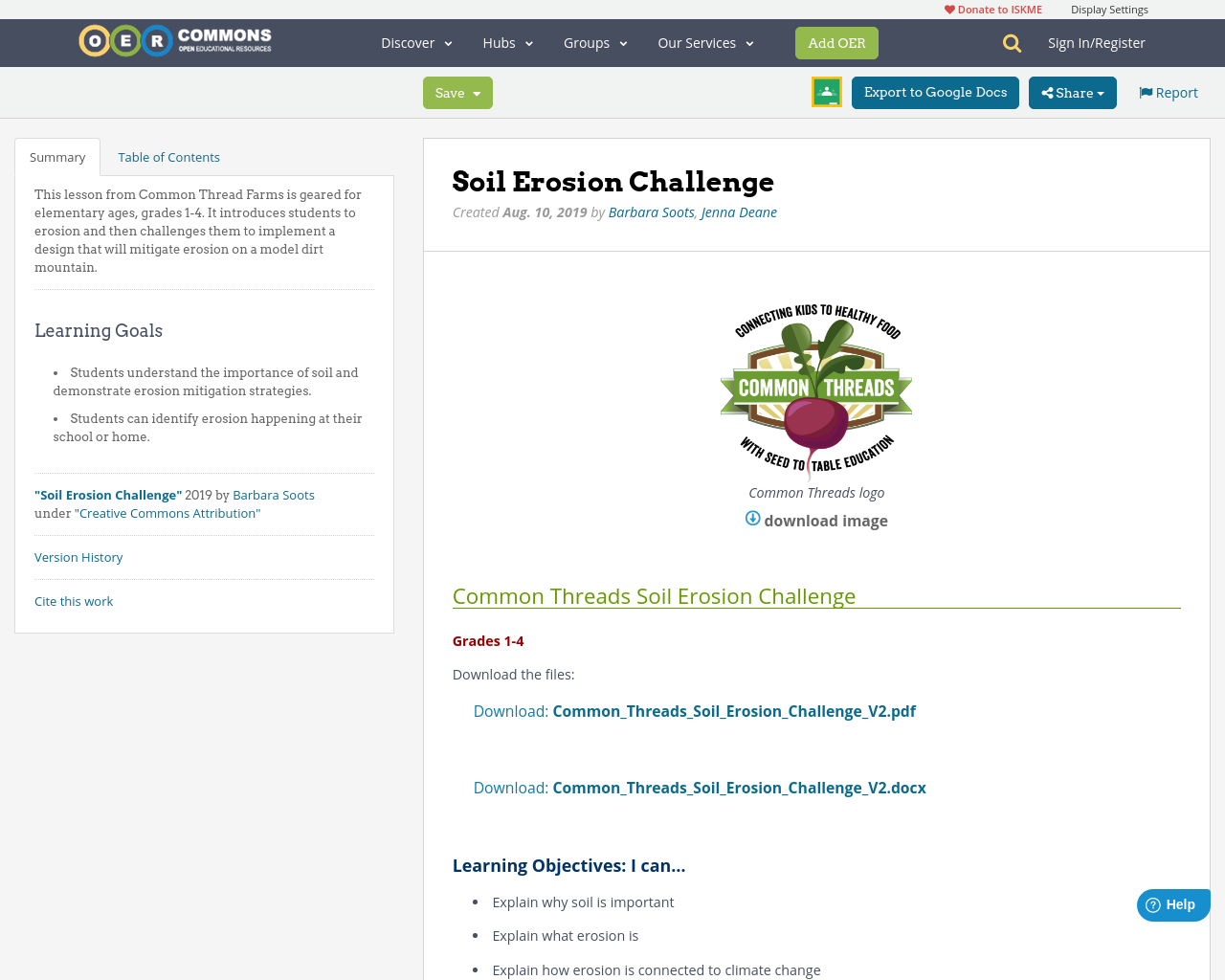 Soil Erosion Challenge | OER Commons