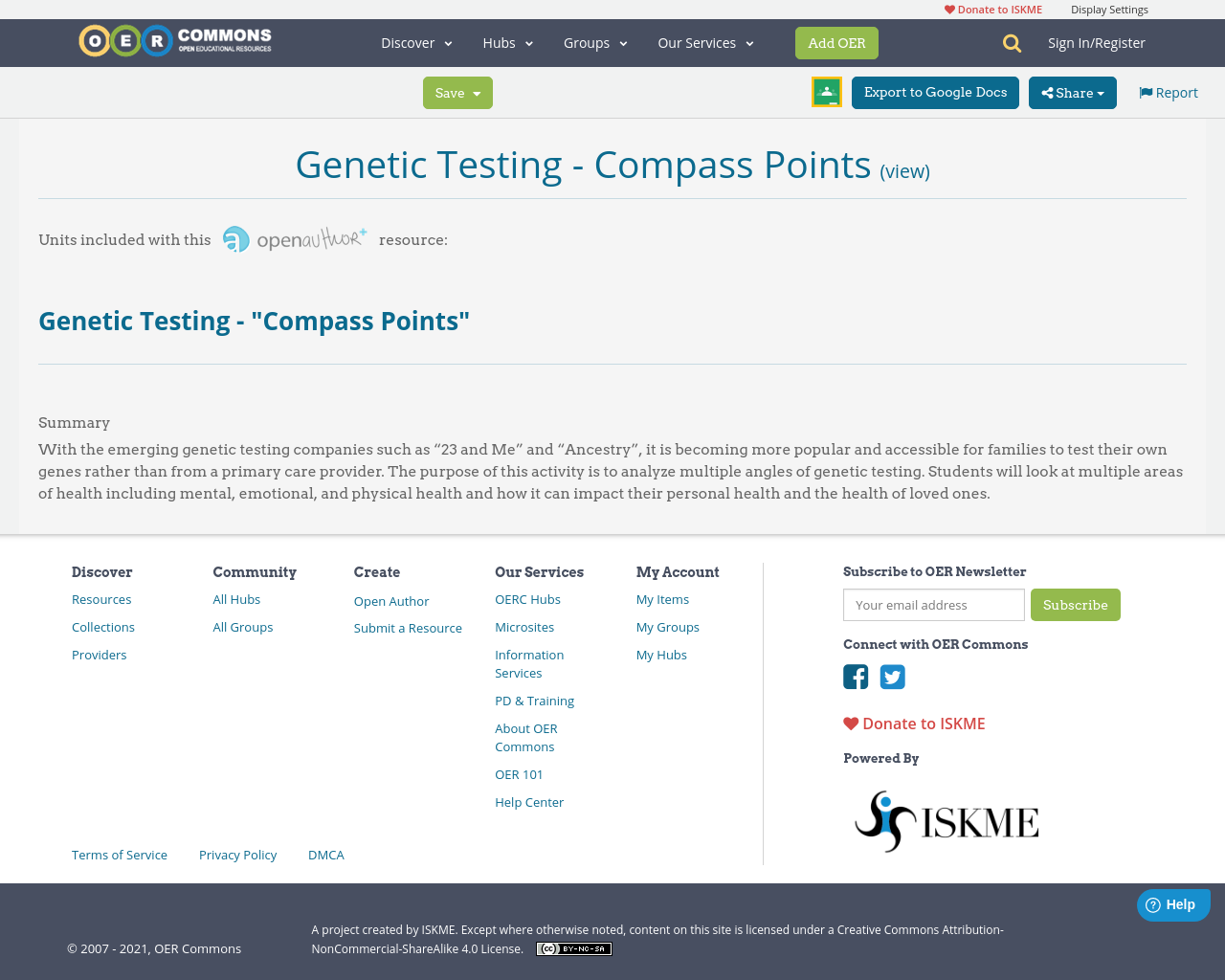 Genetic Testing - Compass Points | OER Commons