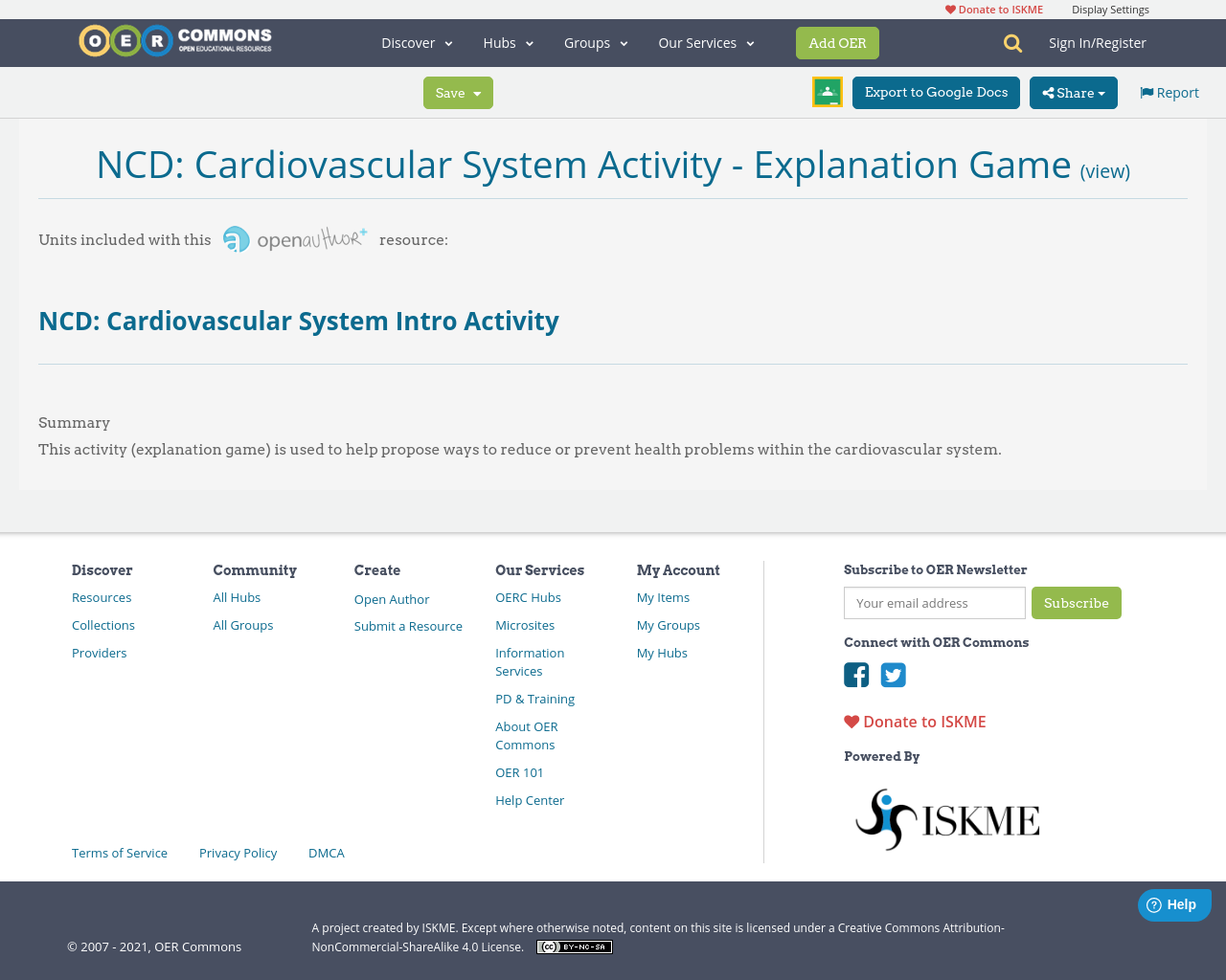 NCD: Cardiovascular System Activity - Explanation Game | OER Commons
