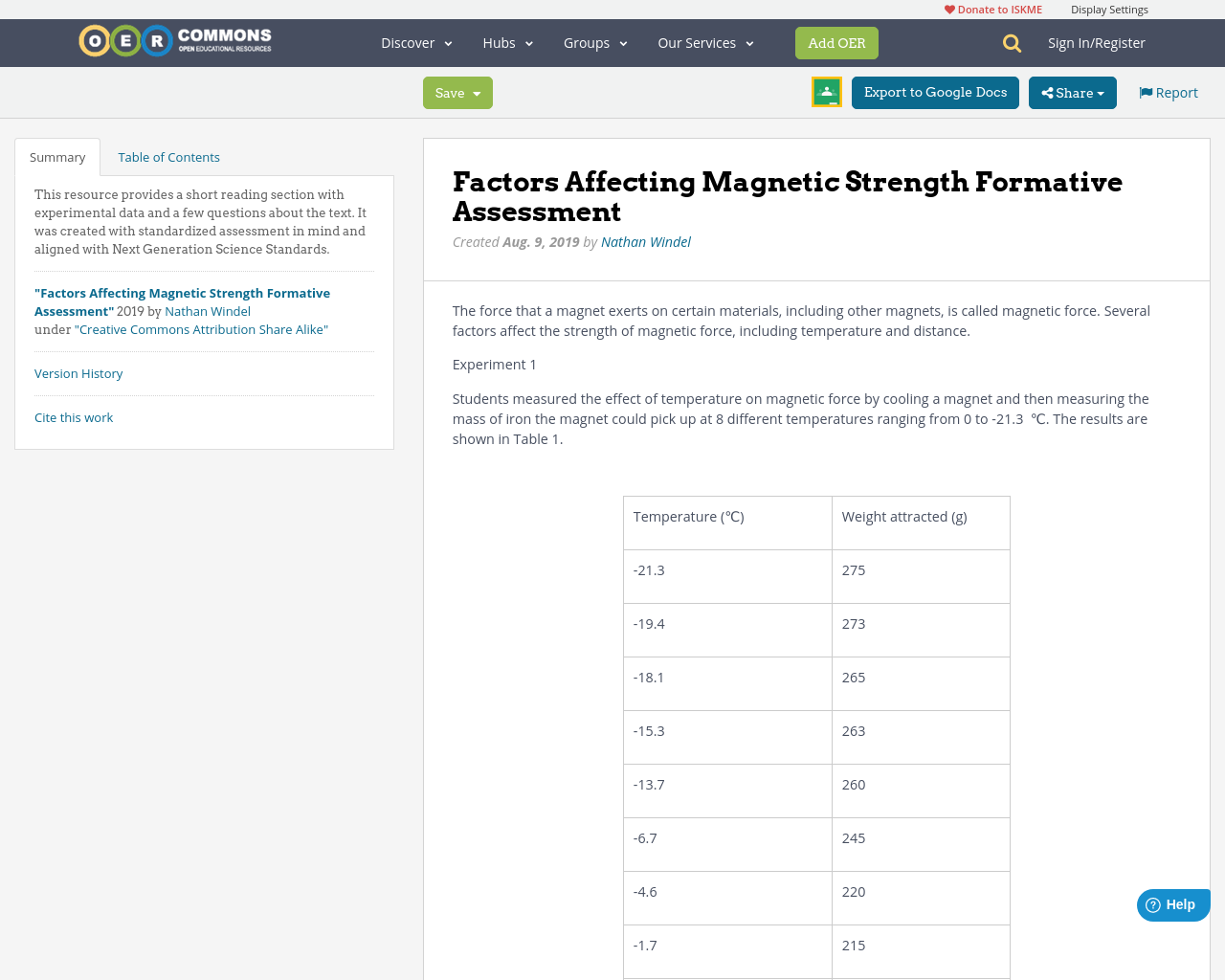 Factors Affecting Magnetic Strength Formative Assessment | OER Commons