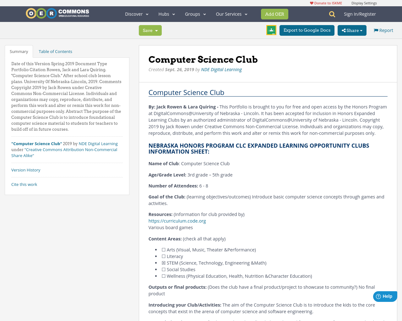 Computer Science Club | OER Commons