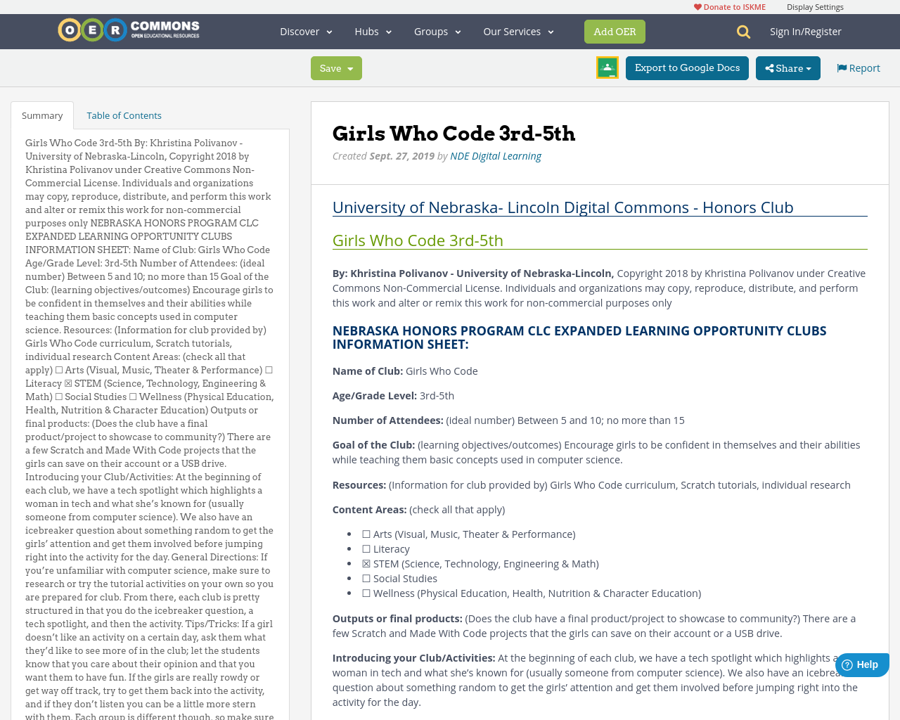 Girls Who Code 3rd-5th | OER Commons