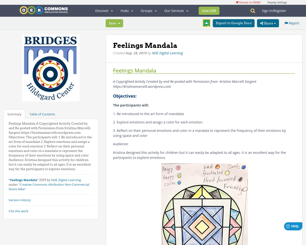 Feelings Mandala | OER Commons
