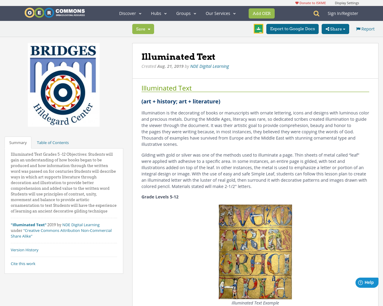 Illuminated Text | OER Commons