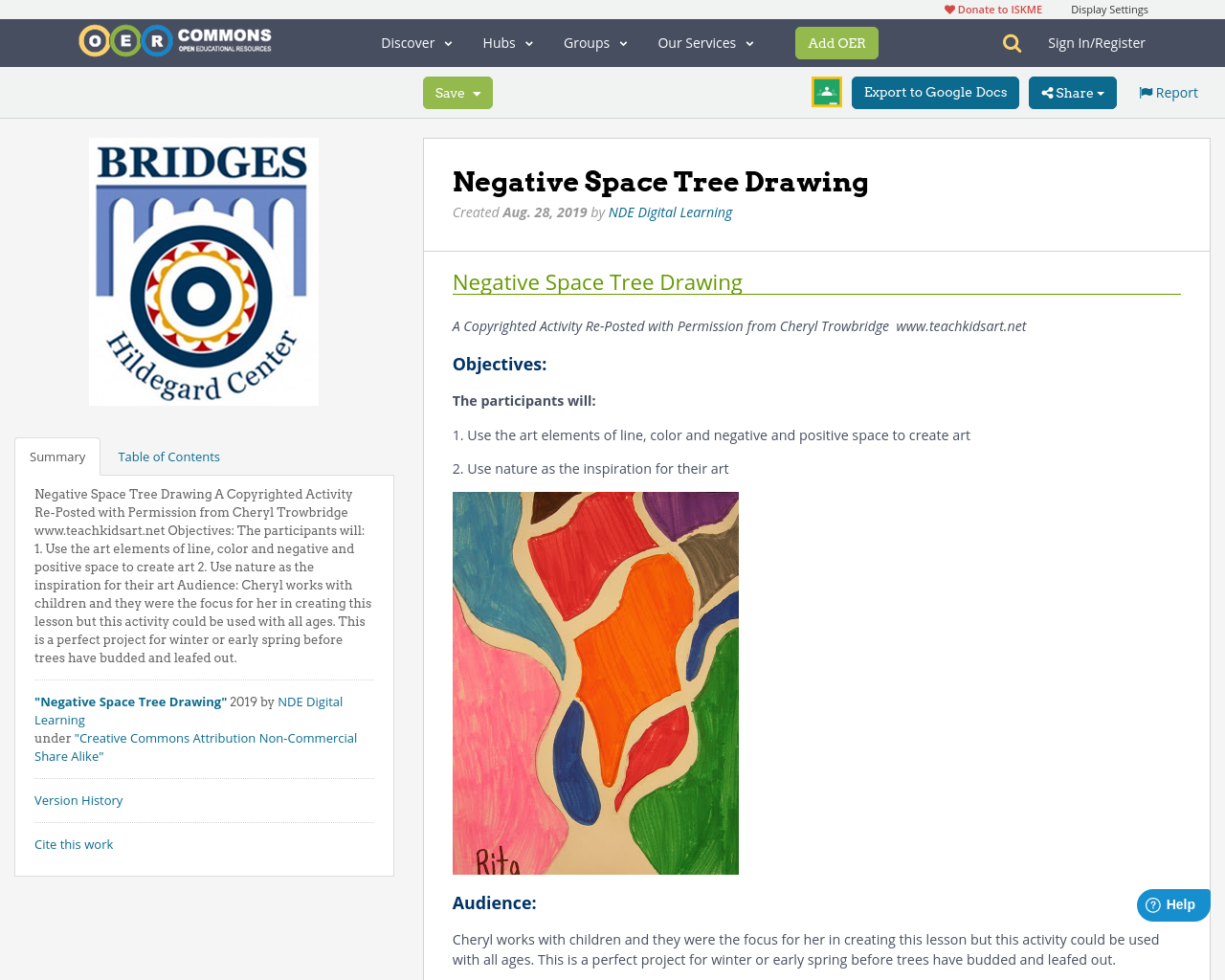 Negative Space Tree Drawing | OER Commons