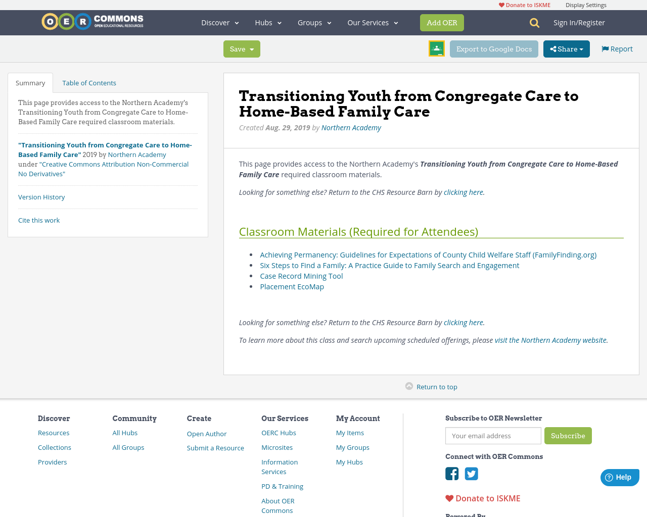 Transitioning Youth from Congregate Care to Home-Based Family Care ...