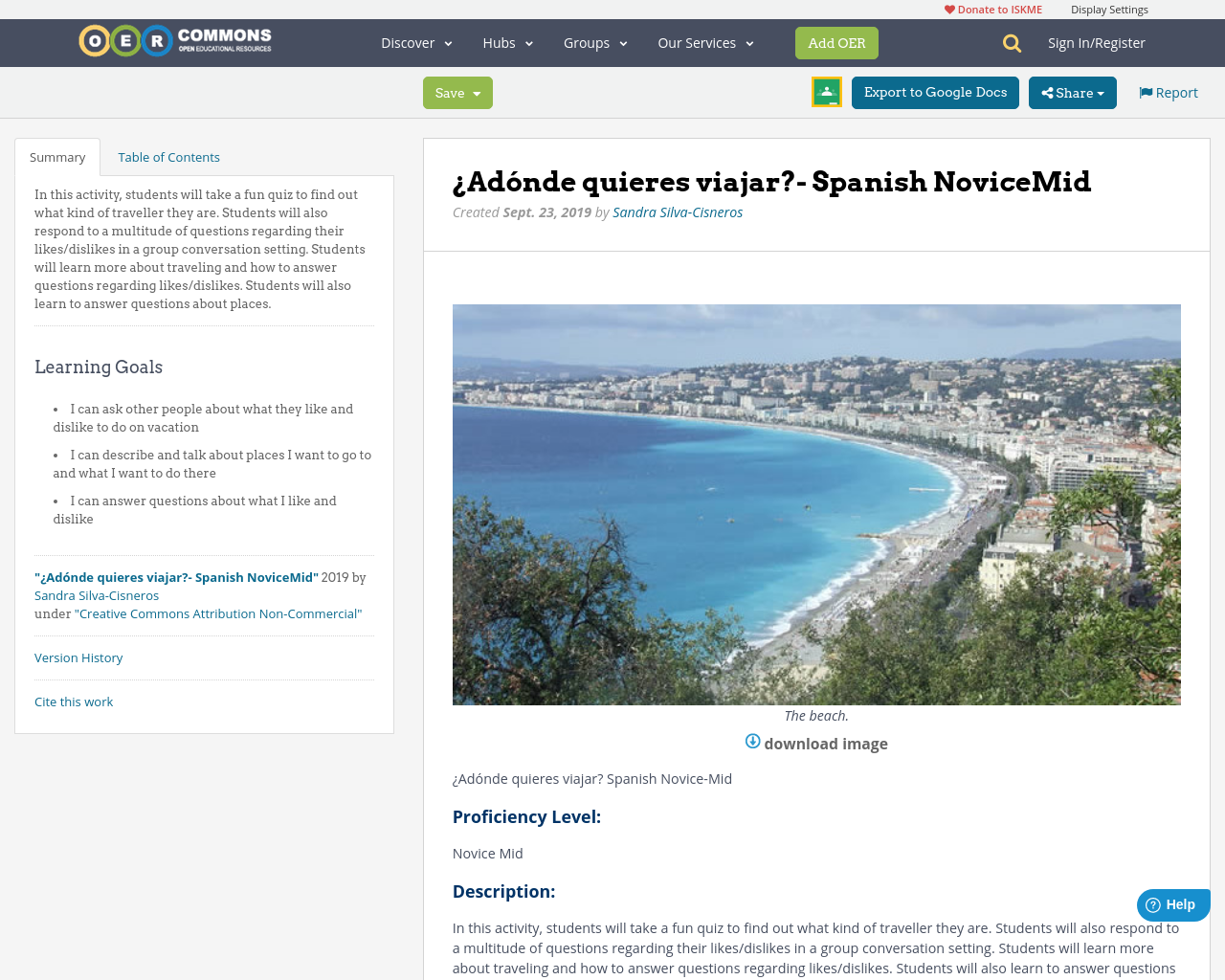¿Adónde quieres viajar?- Spanish NoviceMid | OER Commons