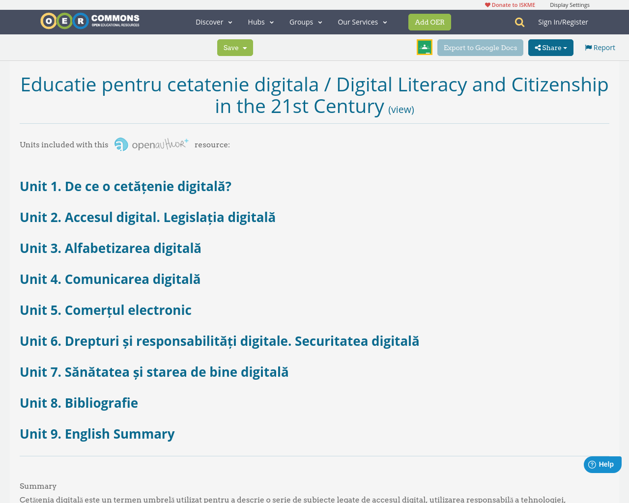 Educatie pentru cetatenie digitala / Digital Literacy and Citizenship ...