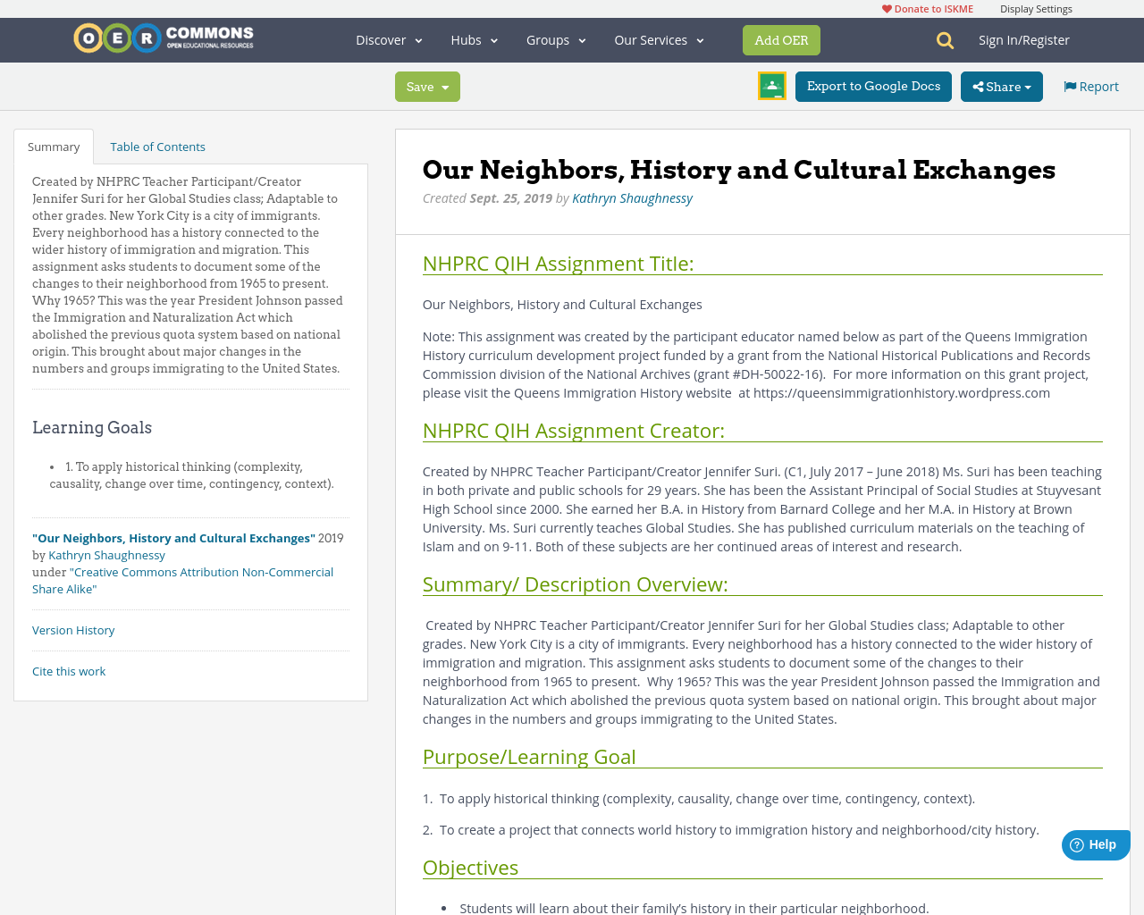 Our Neighbors, History and Cultural Exchanges | OER Commons