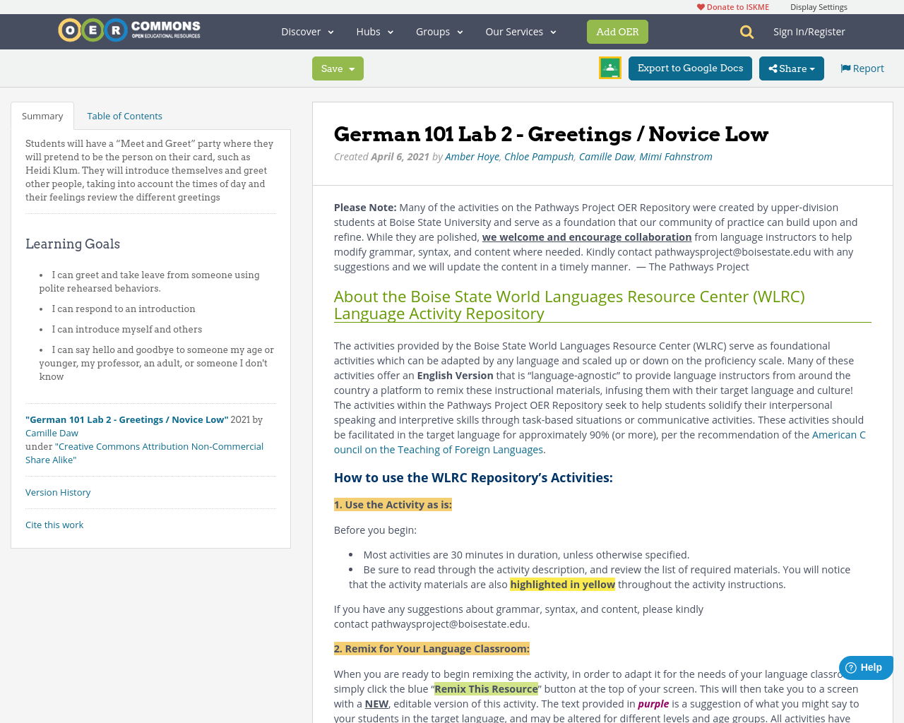 German Level 1, Activity 02: Grüße und Einführungen / Greetings and ...
