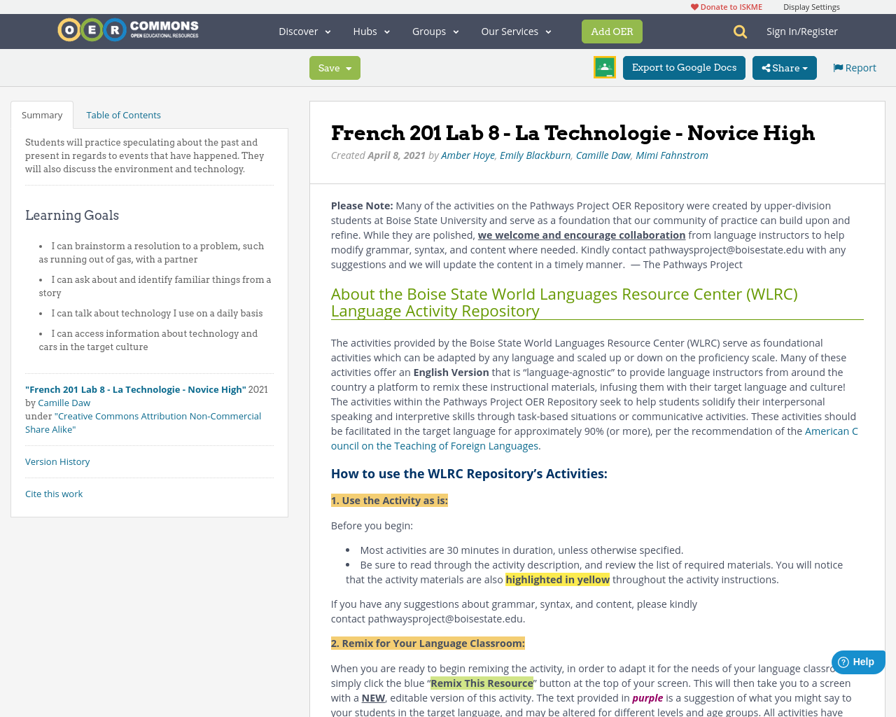French Level 3, Activity 08: La technologie / Technology (Face-to-Face ...