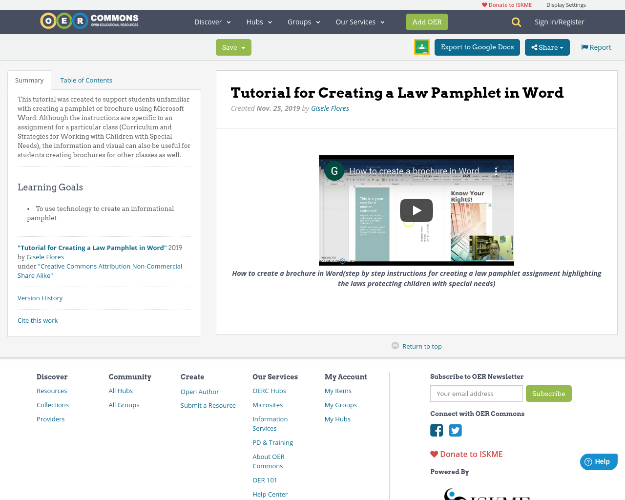Tutorial for Creating a Law Pamphlet in Word | OER Commons