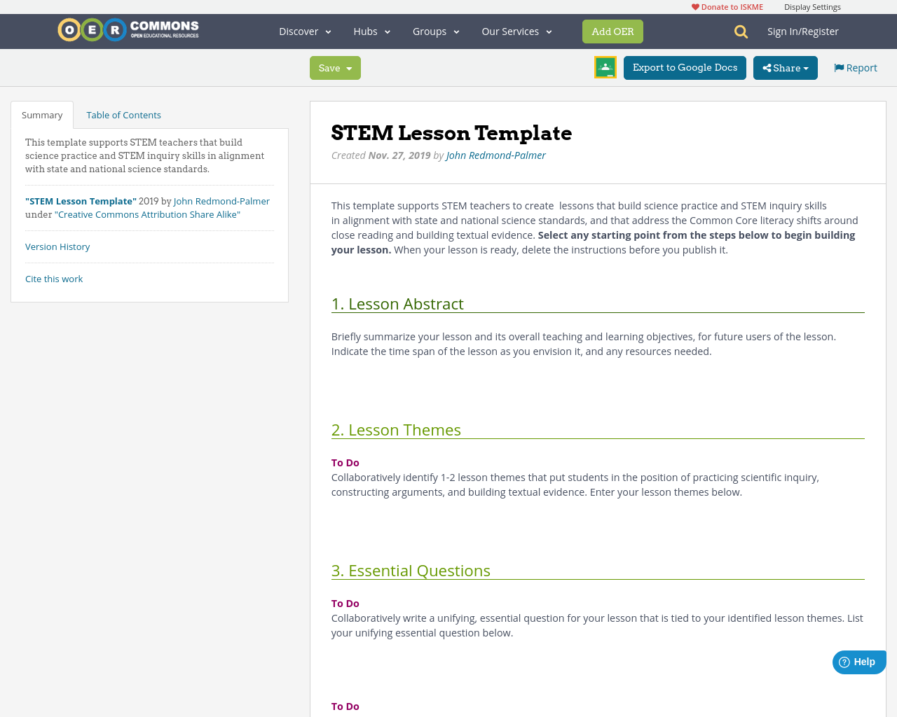 STEM Lesson Template | OER Commons